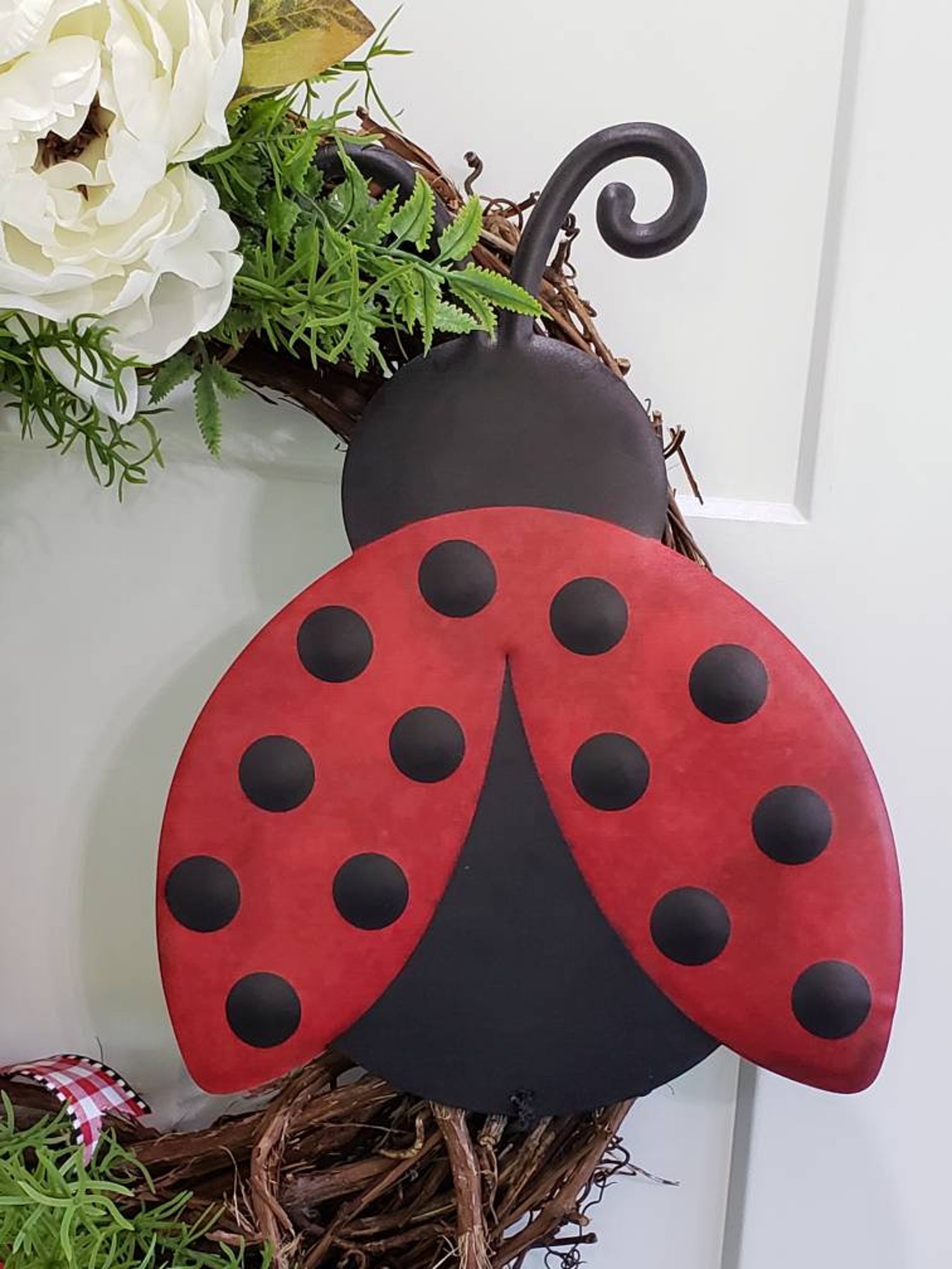 Ladybug Front Door Wreath, Summer Wreath, Lady Bug Decor, Front Door ...