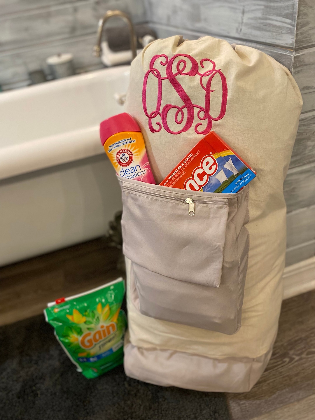 Personalized Canvas Laundry Bag With Carry Strap - Etsy