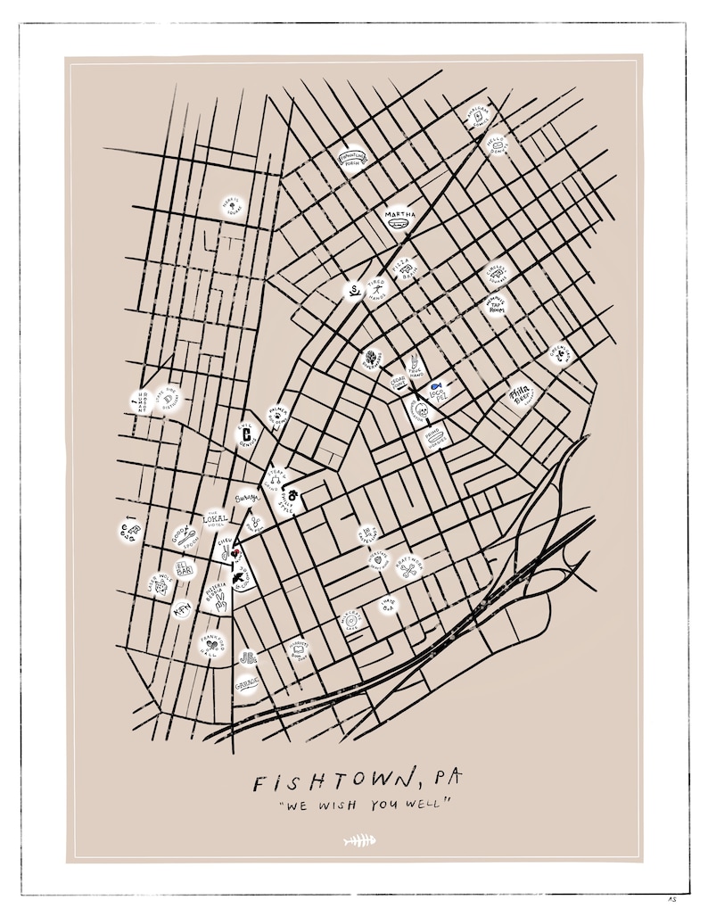 Fishtown Map - Etsy