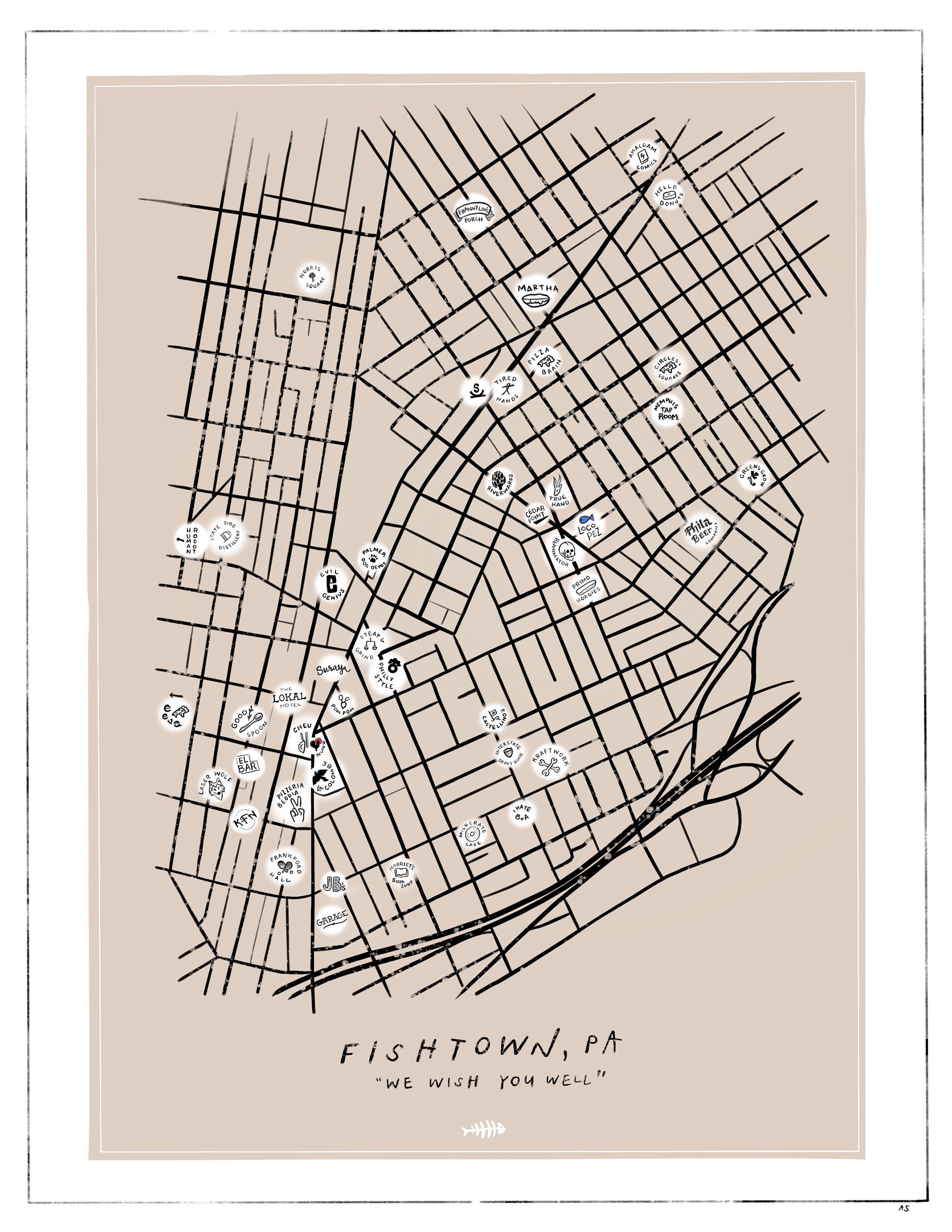 Fishtown Map - Etsy