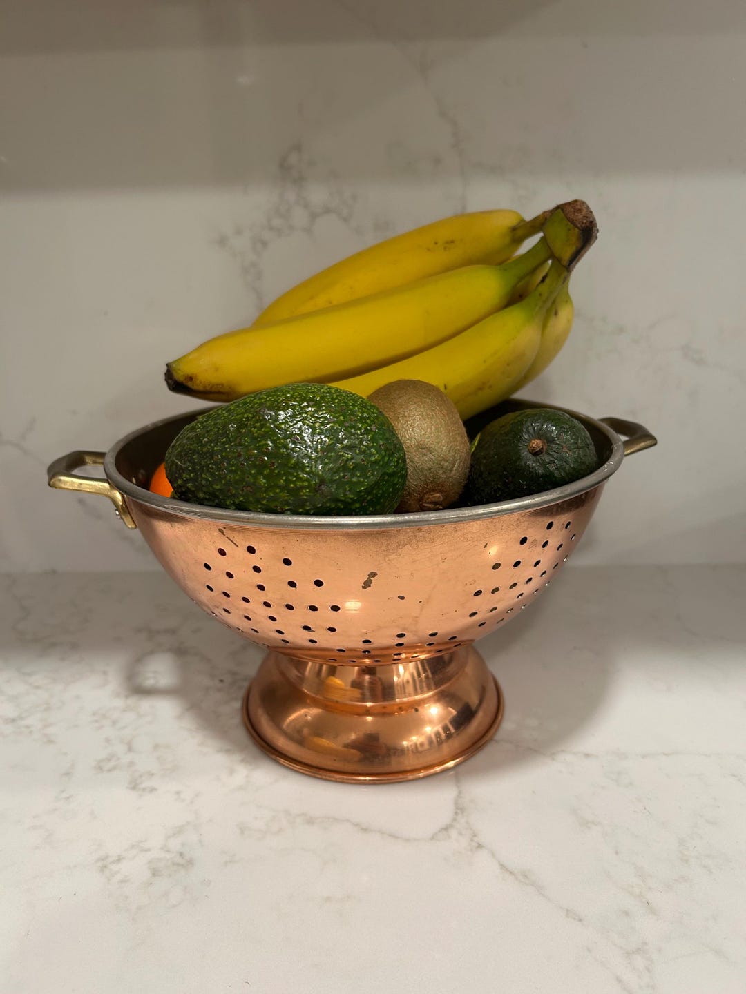 Vintage Brass and Copper Collander - Etsy