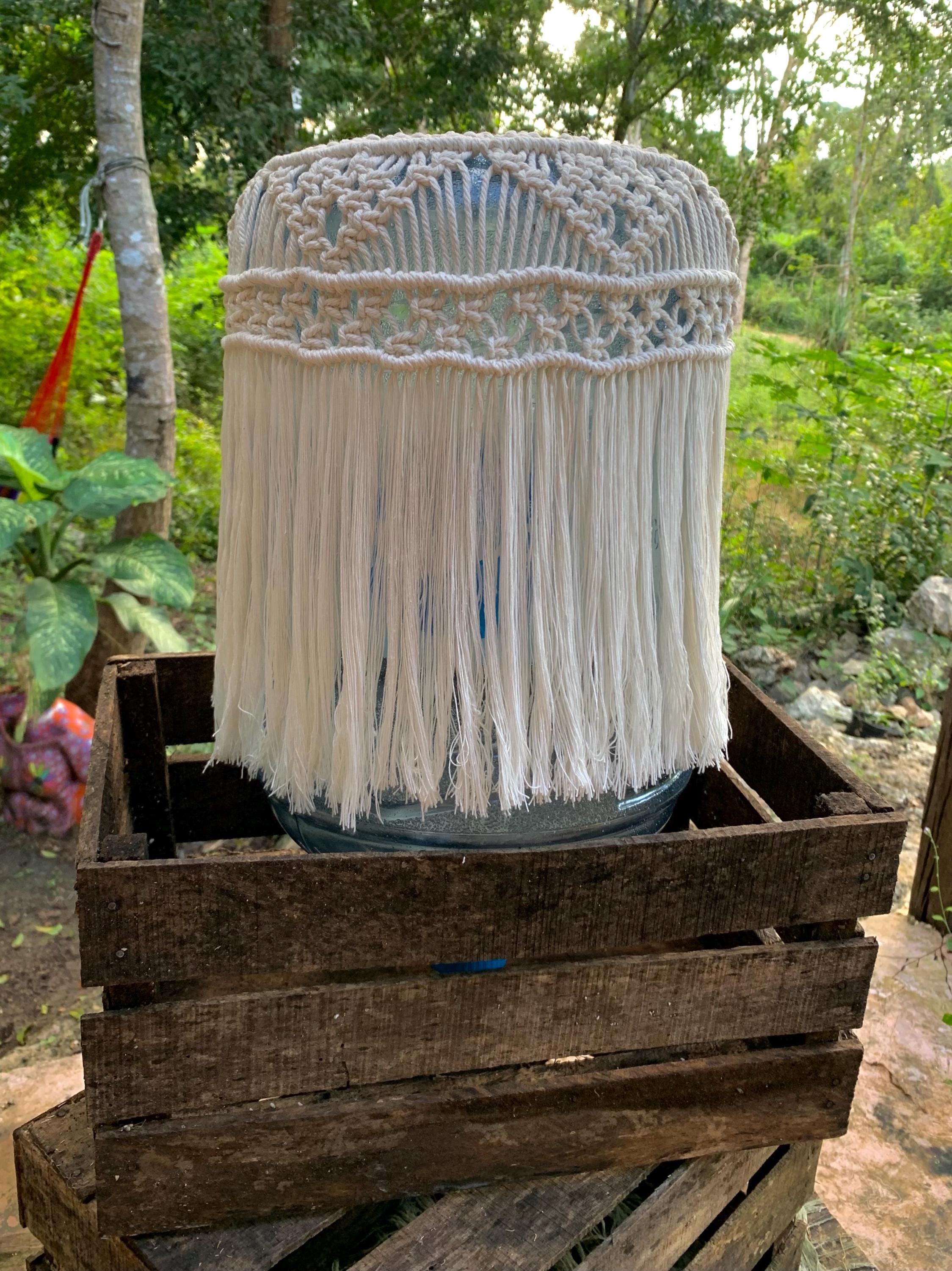 Fringy Upside-down Macrame 18.9-20L (5 Gallon) Water Jug Cover And/or ...