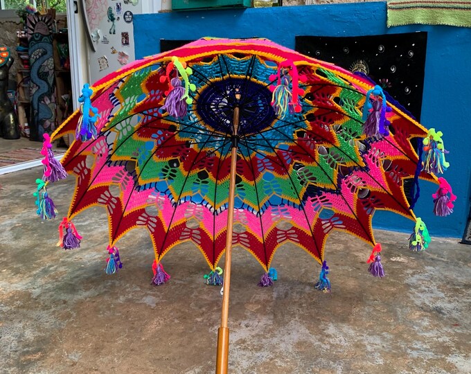 Stella Mandala Crochet Parasol Sun-shade-brella (umbrella) - Etsy