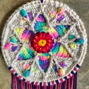 Fancy Nancy Crochet Mandala Dreamcatcher and Double Sided Crochet Star ...