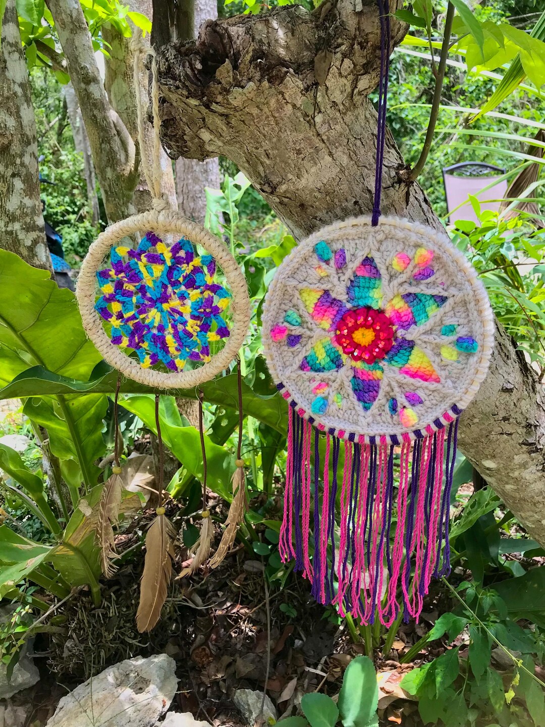 Fancy Nancy Crochet Mandala Dreamcatcher and Double Sided Crochet Star ...
