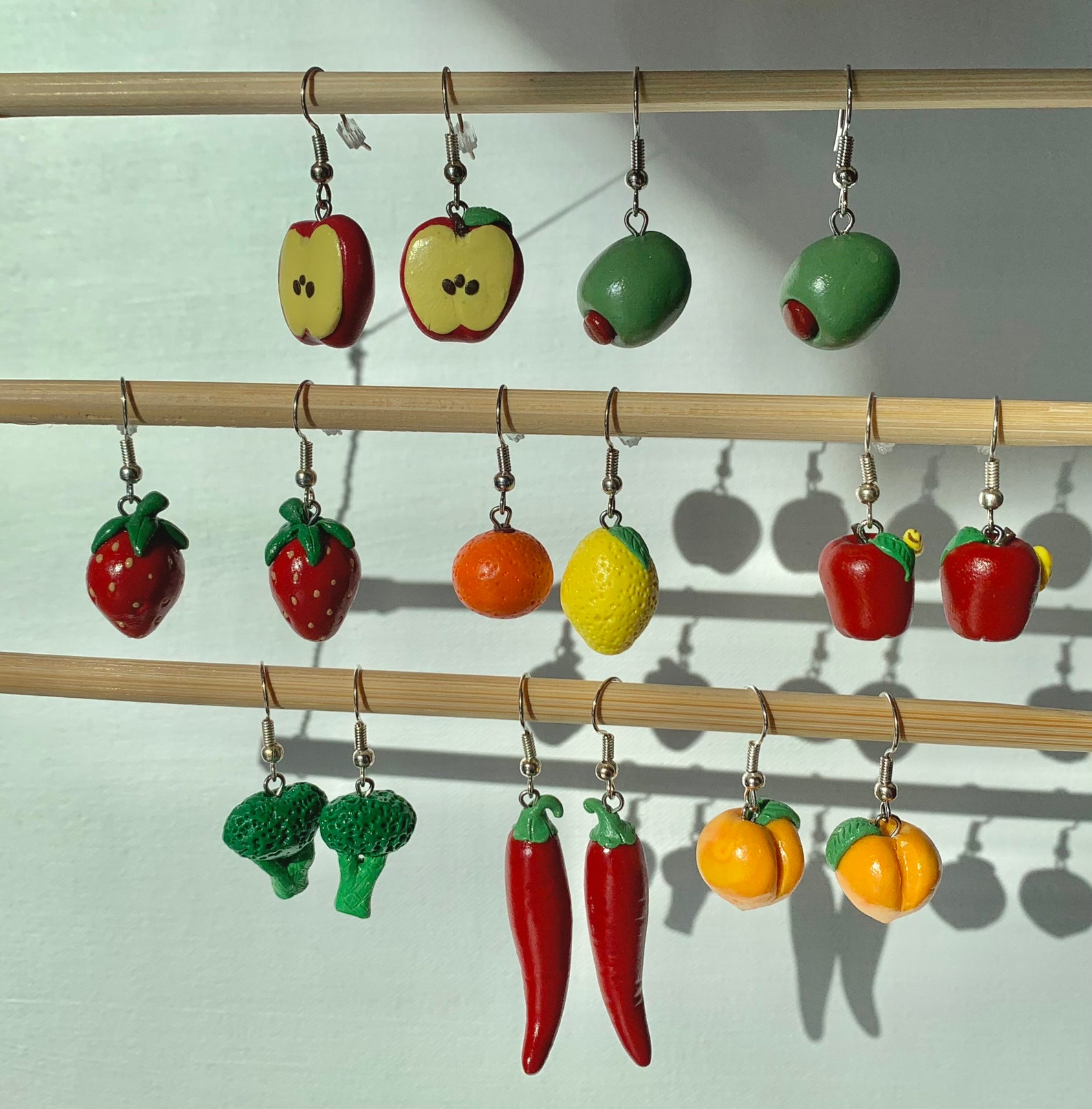 Mini Produce Earrings, Food Earrings, Polymer Clay - Etsy