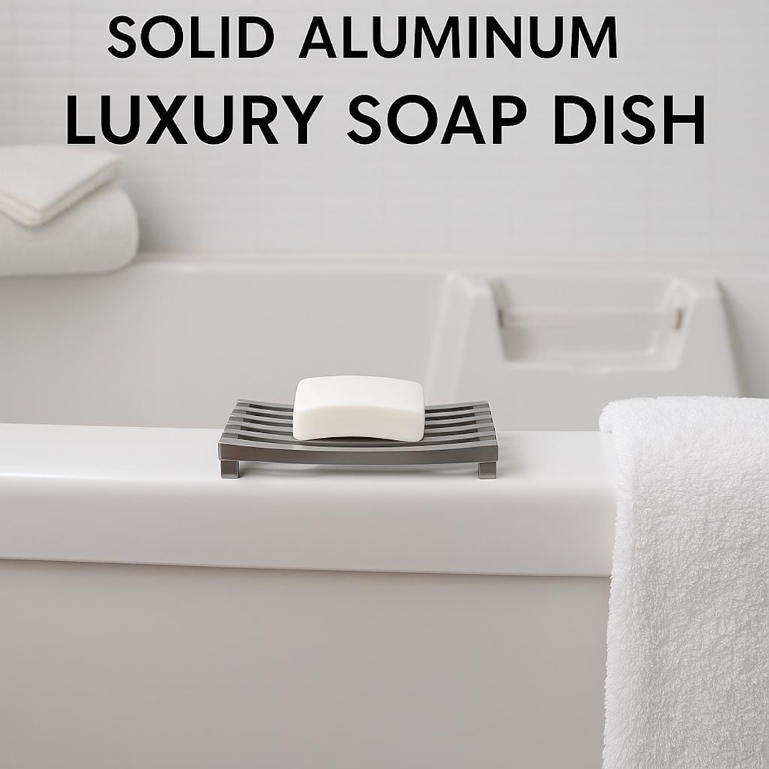 Solid Aluminum Luxury Soap Dish – Rust‑proof Block Soap Holder for ...
