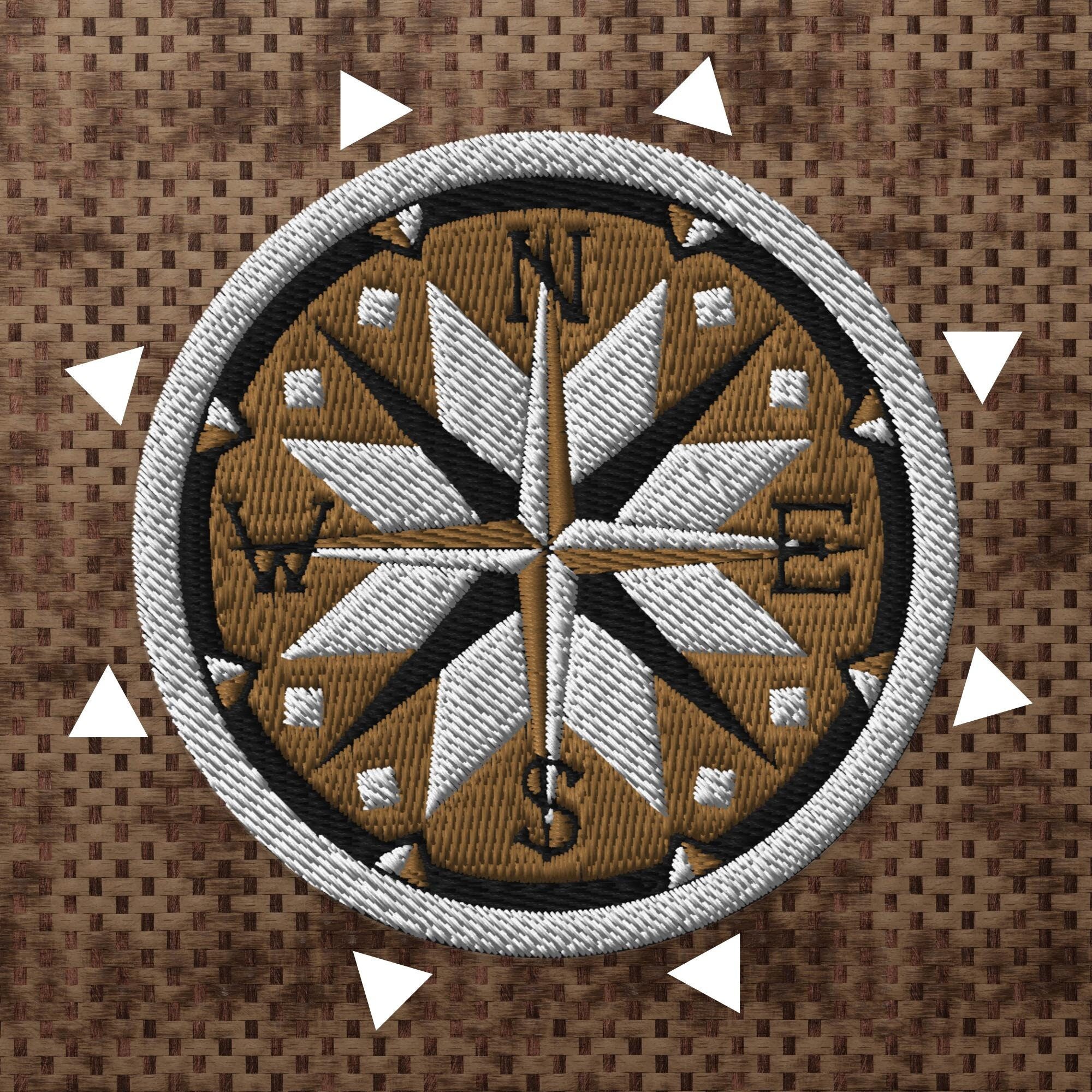 Compass Rose Embroidered Patches Original Compass Design Art Hand-drawn ...