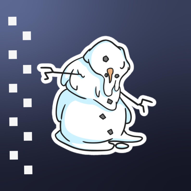 Melting Snowman Bubble-free Stickers Hand-drawn Digitally Snowman ...