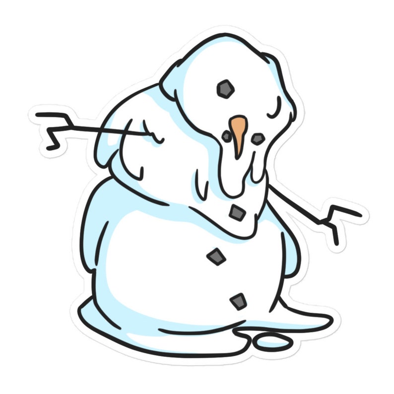 Melting Snowman Bubble-free Stickers Hand-drawn Digitally Snowman ...