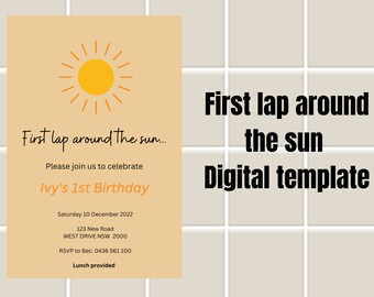 First Lap Birthday Invitation - Etsy