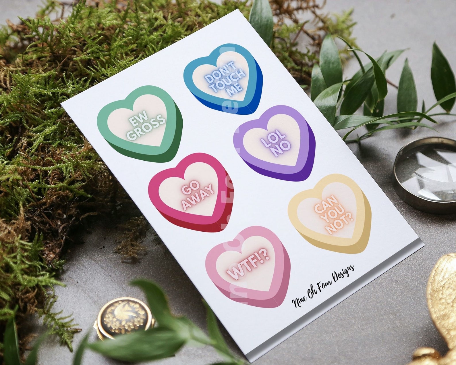 Printable Anti-valentine Candy Heart Sticker Sheet 3 - Etsy