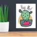 Hug Me Cactus Colorful Wall Art Instant PDF & PNG Digital Download 4 ...