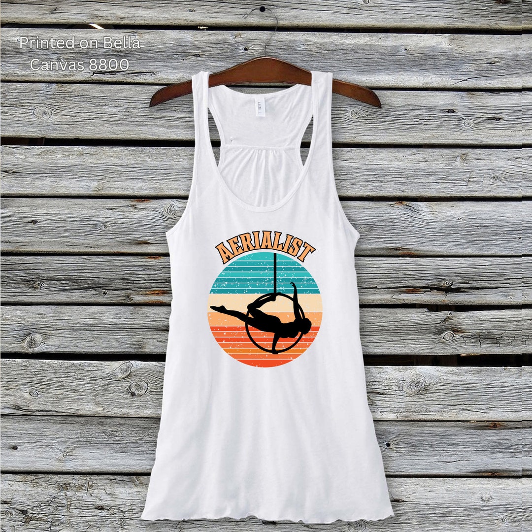 Aerialist Lyra Croc Retro Sunset Circle Racerback Workout Tank Top ...