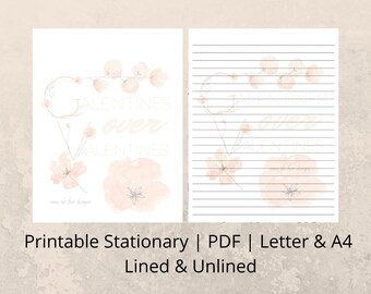 Printable Pink Floral Letter Writing Paper Digital Download - Etsy
