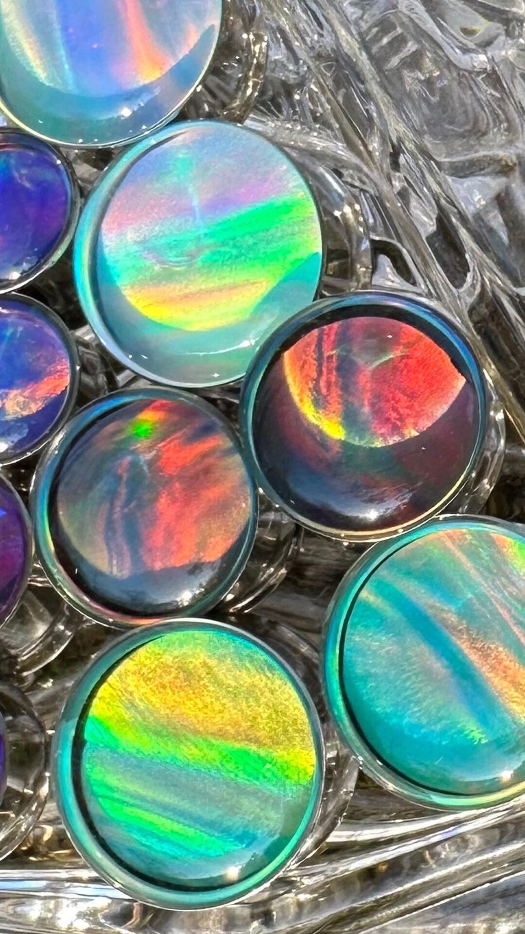 Aurora Borealis Opal Plugs, Stainless Steel Ear Gauges, Northern Lights ...
