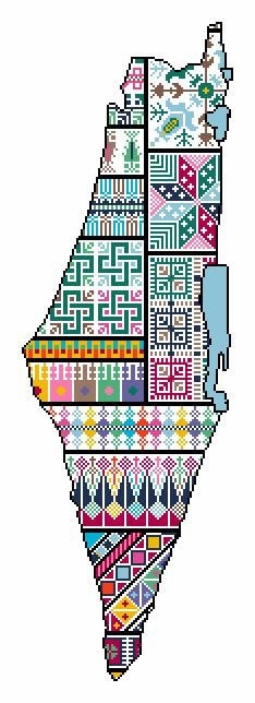 Tatreez Palestinian Map Design 6 - Etsy