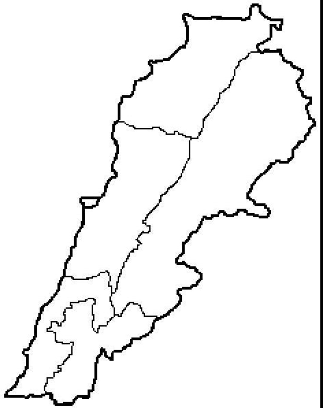 Medium Size Map of Lebanon Outline (Download Now) - Etsy New Zealand
