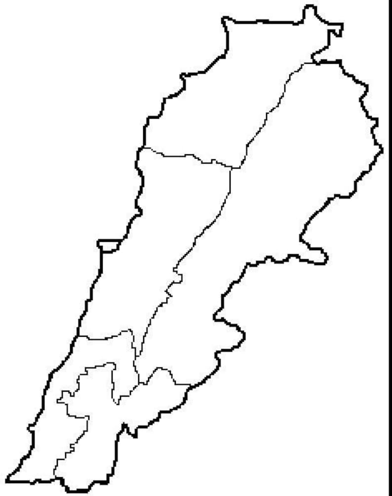 Medium Size Map of Lebanon Outline - Etsy