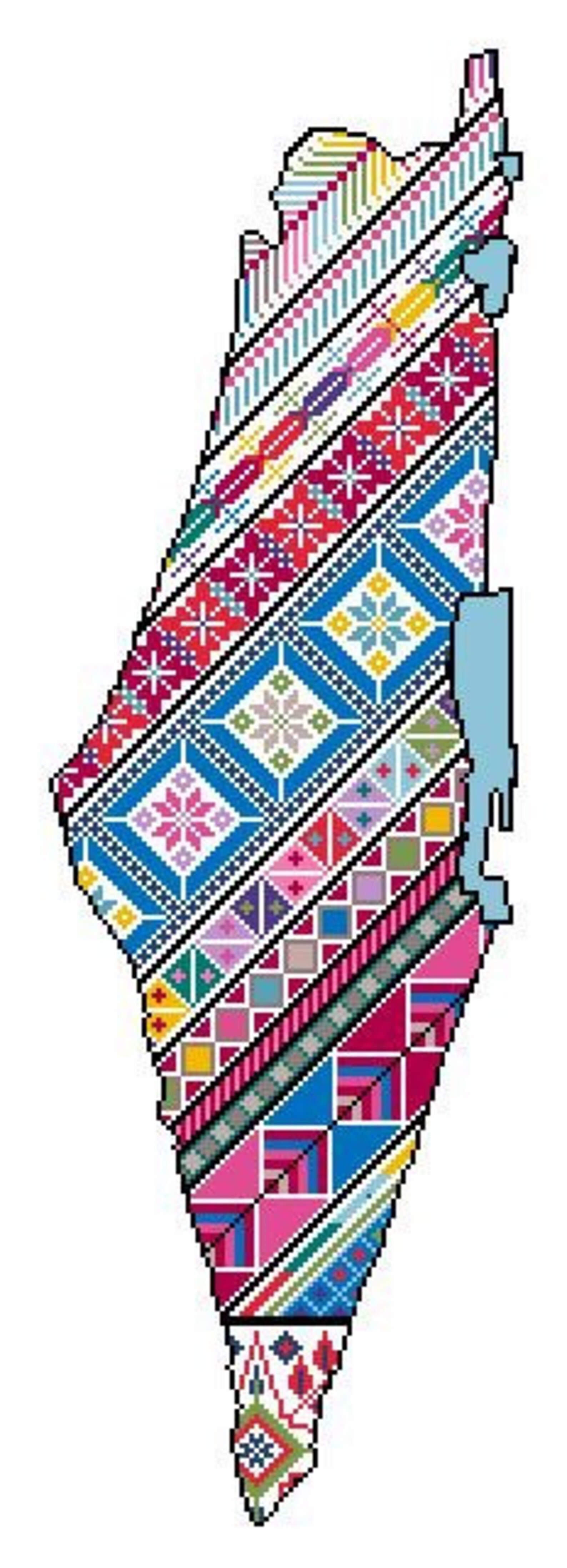 Tatreez Palestine Map Design 4 - Etsy