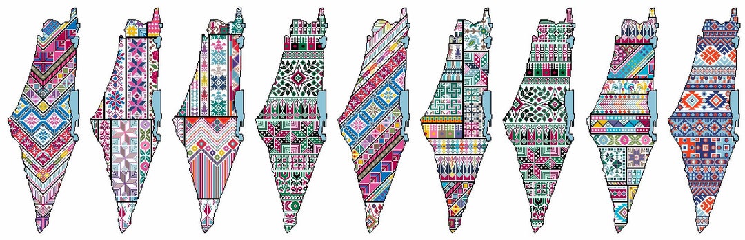 The Grand Tatreez Palestinian Map Collection - Etsy