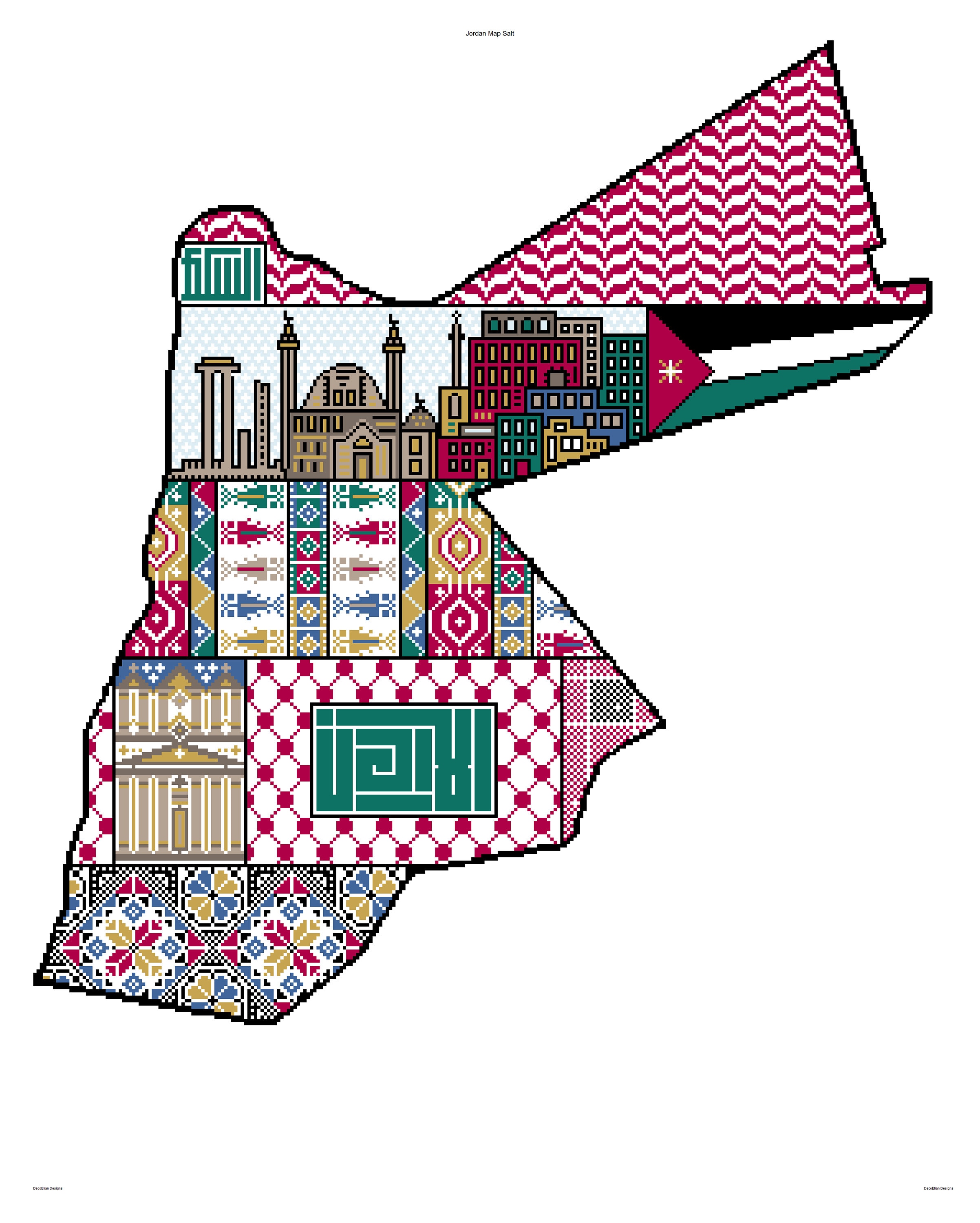 Al-salt -jordanian Map - Etsy