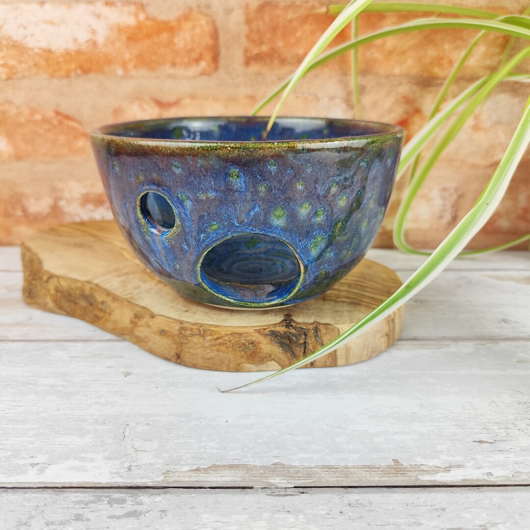 Hand Thrown Ceramic Yarn Bowl | Handmade | Hand Glazed | Handcrafted in ...