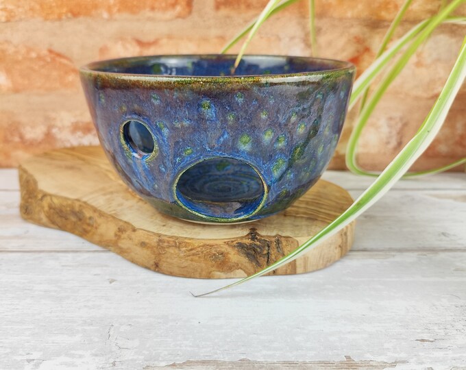 Hand Thrown Ceramic Yarn Bowl | Handmade | Hand Glazed | Handcrafted in ...
