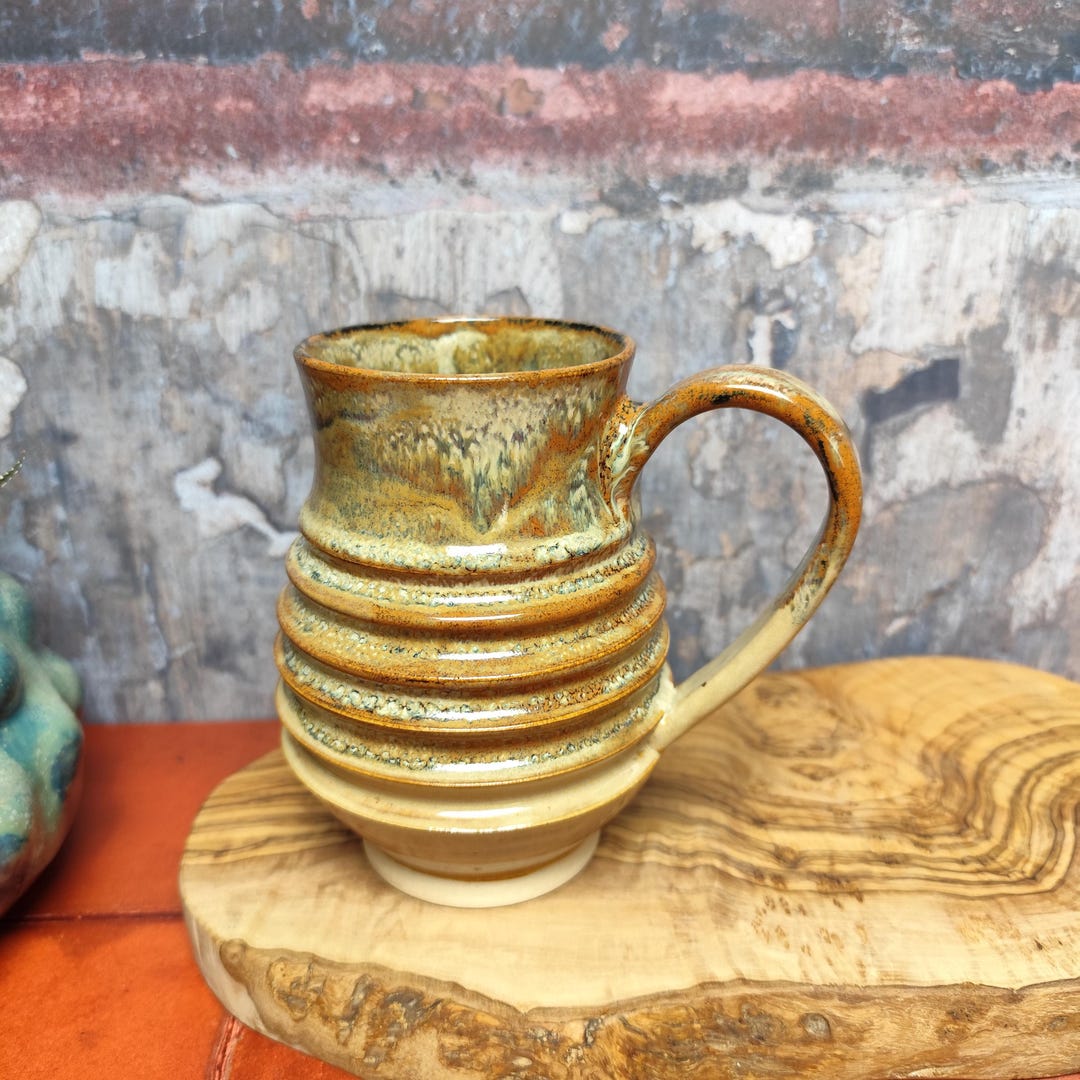 Ceramic Mug | Hand Thrown Stoneware Coffee Cup | Large Pot-bellied ...