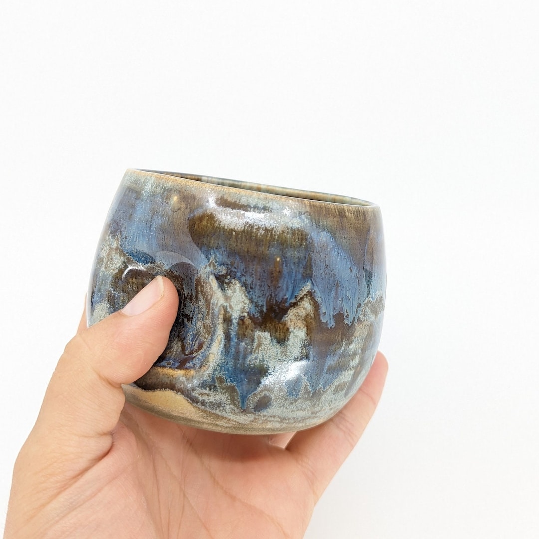 Ceramic Handleless Teacup Japanese Inspired Handmade Hand Glazed ...