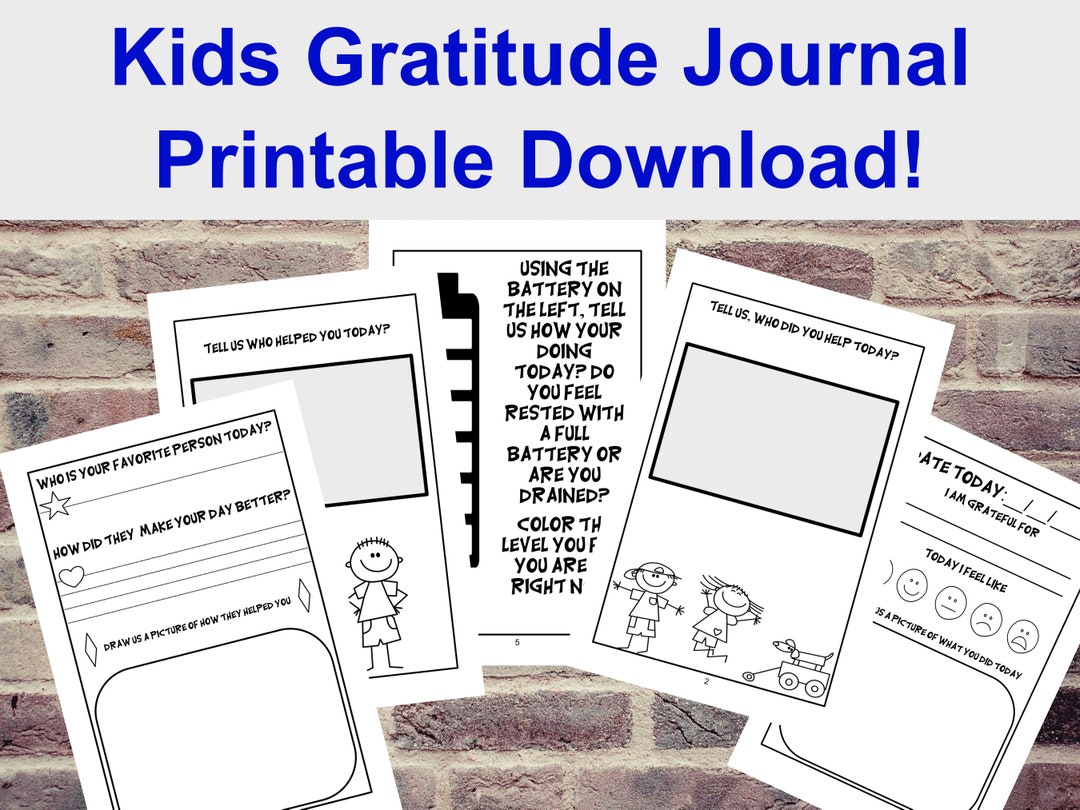 Gratitude Journal for Kids 8 Printable Journal Pages Digital Download ...