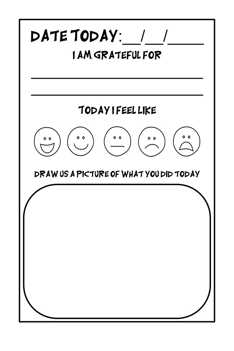 Gratitude Journal for Kids 8 Printable Journal Pages Digital Download ...