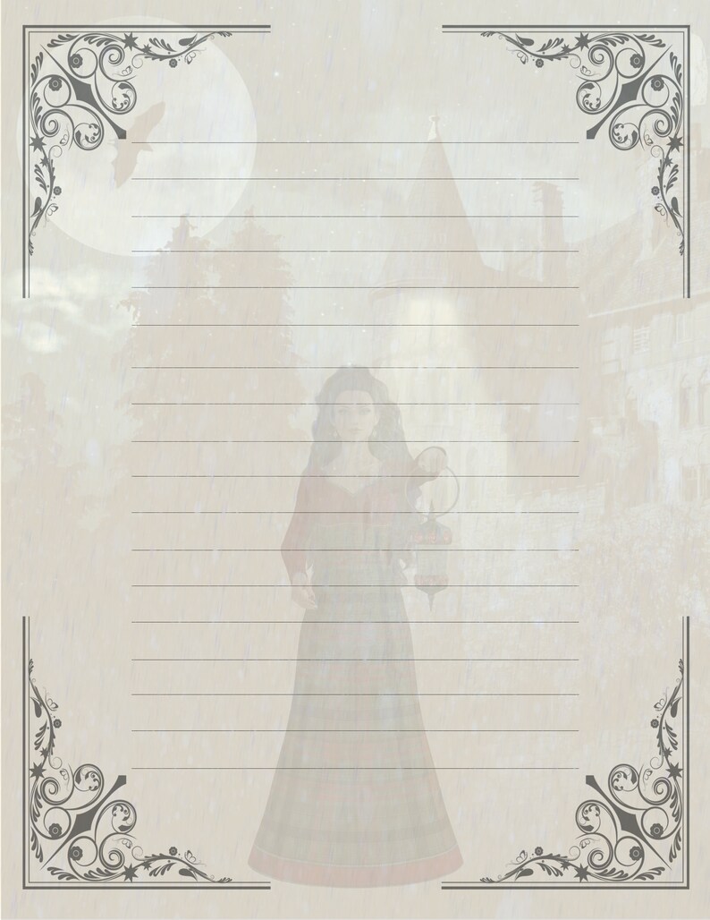 Haunted Castle Stationery-printable Download-4 Designs - Etsy