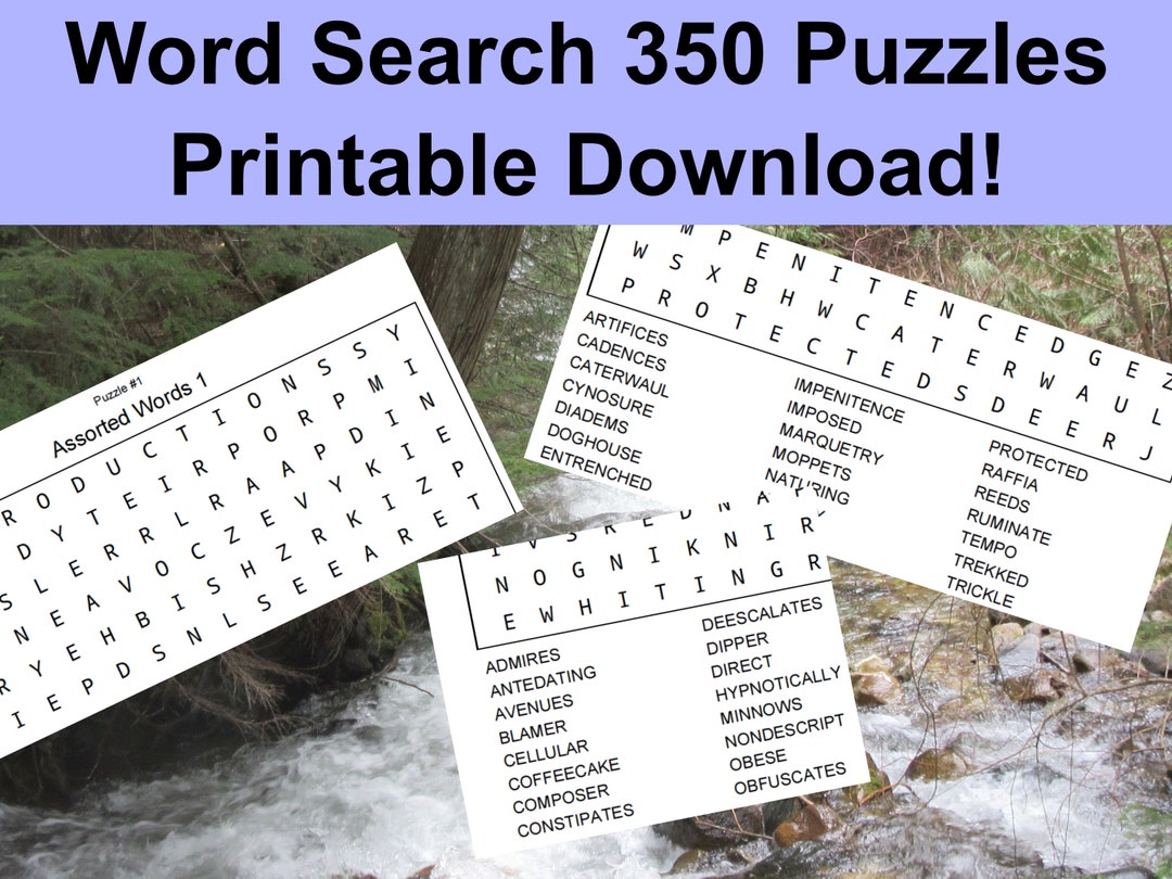 Word Search 350 Puzzles-printable Download - Etsy