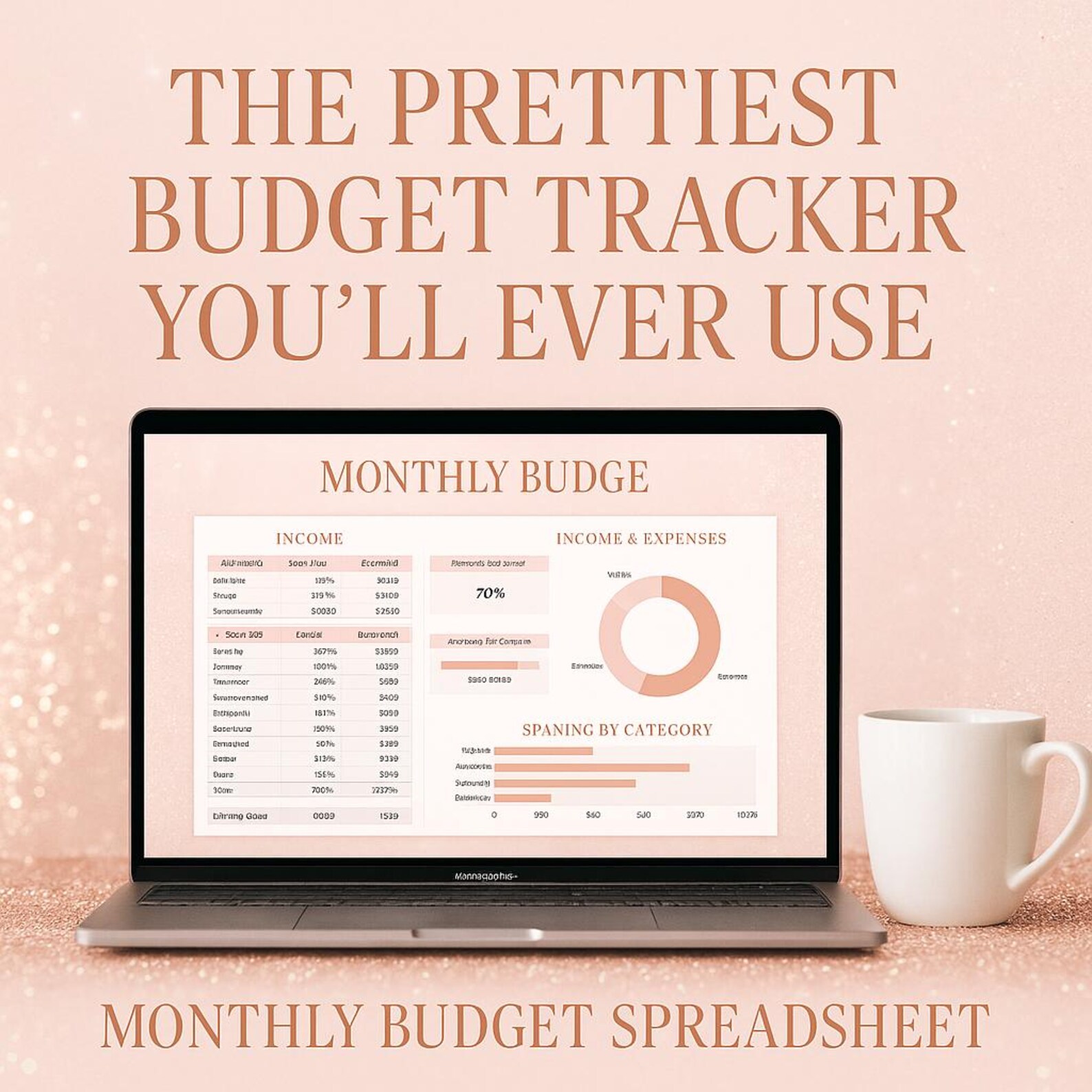 Monthly Budget Spreadsheet | Aesthetic Excel Budget Template | Easy-to ...