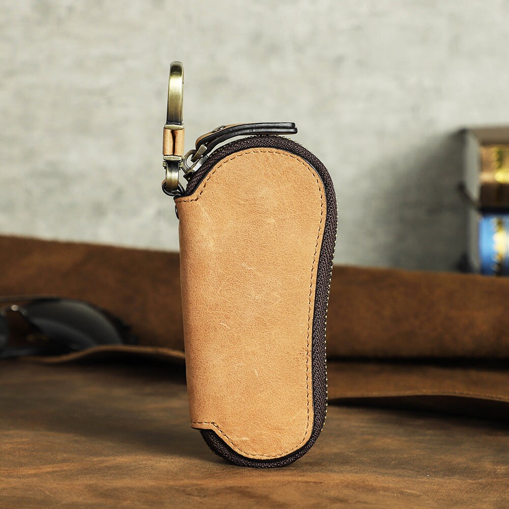 Crazy Horse Leather Key Holder, Personalized Car Key Wallet - Etsy