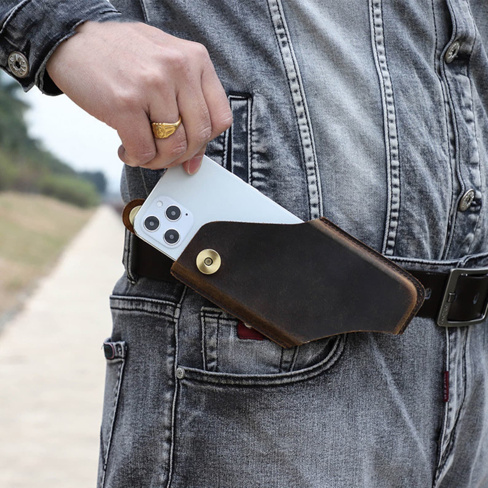 Leather Phone Holster Leather Phone Case With Belt Loops - Etsy