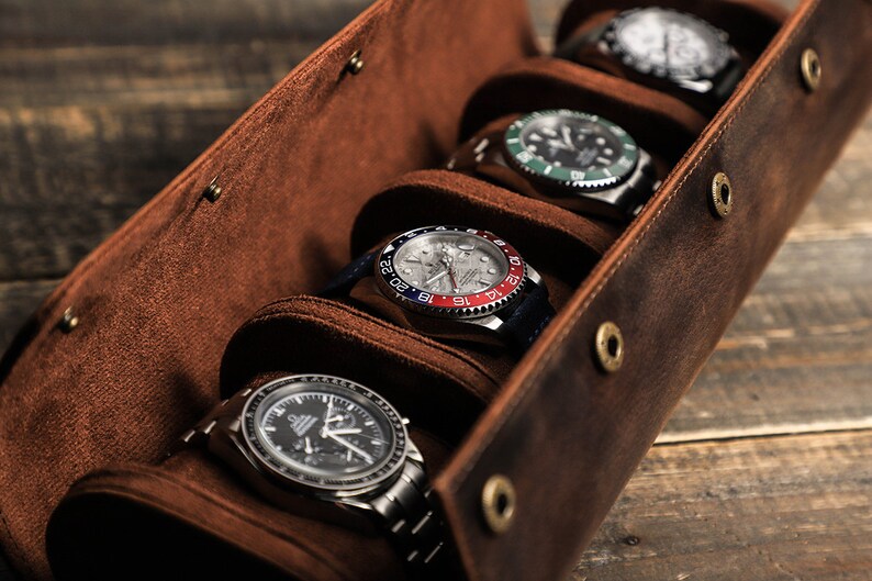 Personalized Leather 4-watch Travel Roll, Jewelry Storage - Etsy