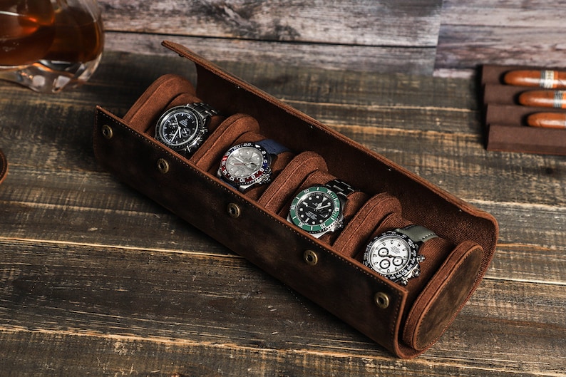 Personalized Leather 4-watch Travel Roll, Jewelry Storage - Etsy