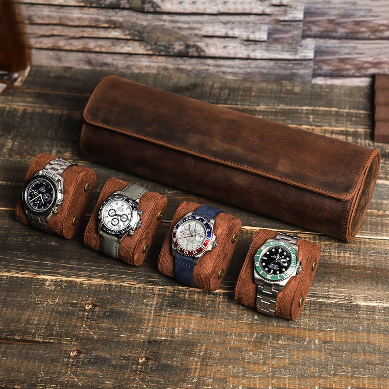 Personalized Leather 4-watch Travel Roll, Jewelry Storage - Etsy
