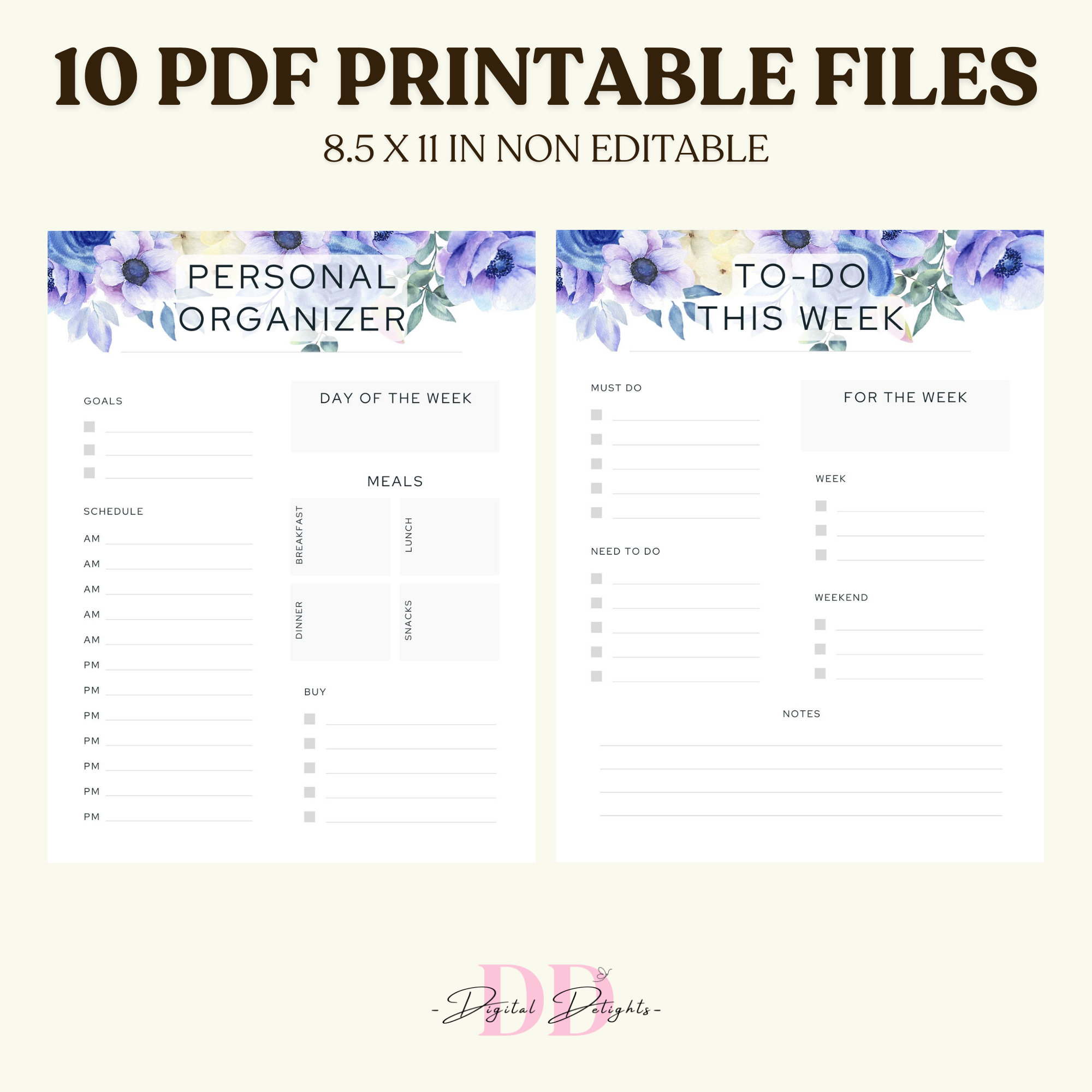 Printable Planner - Etsy