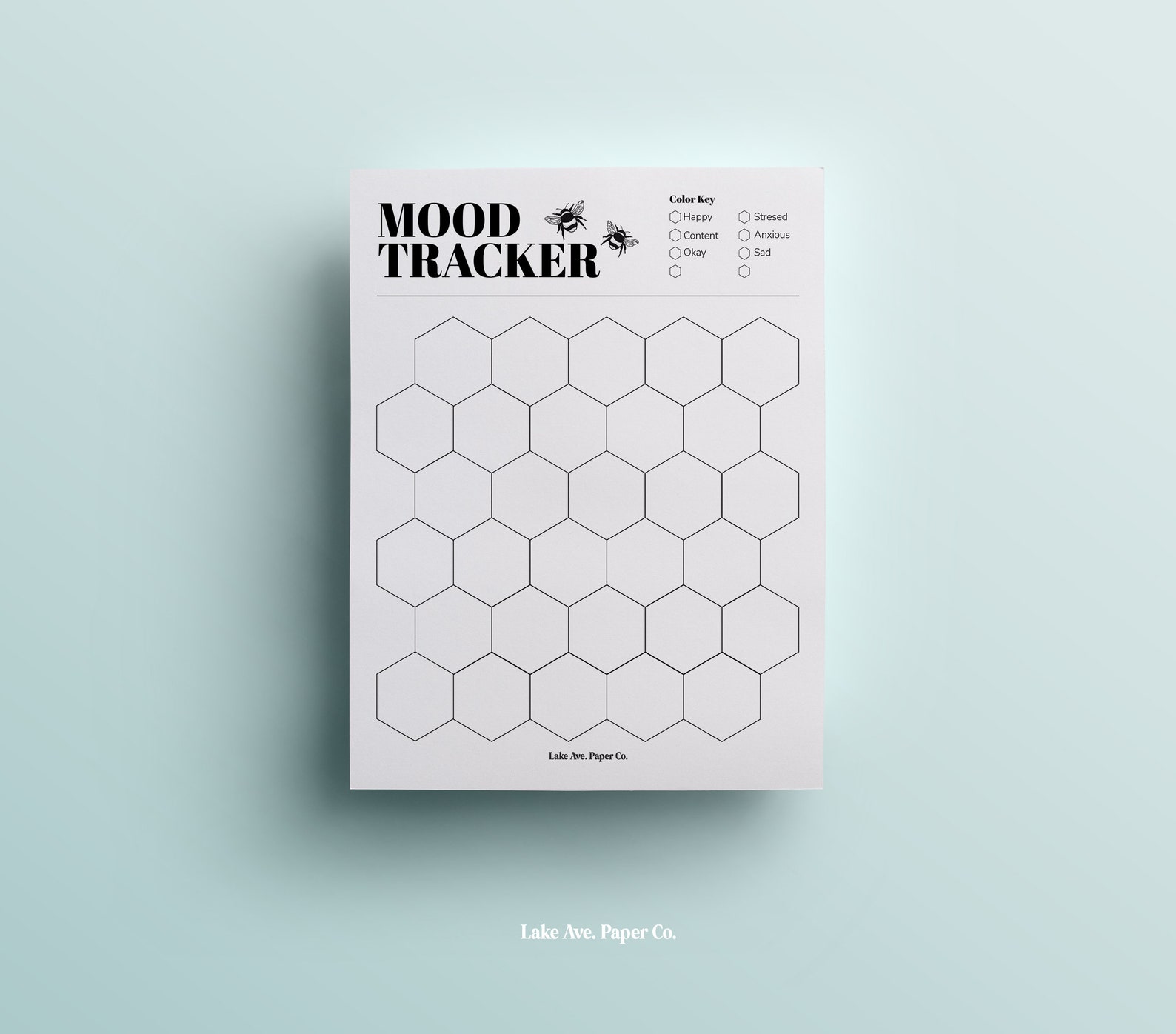 Monthly Mood Tracker Bumble Bees Mood Chart Instant - Etsy