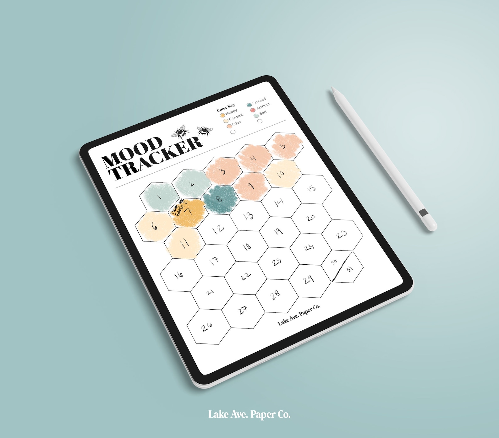 Monthly Mood Tracker Bumble Bees Mood Chart Instant - Etsy