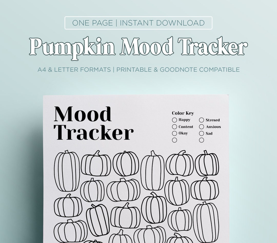 Monthly Mood Tracker Pumpkins Mood Chart Instant Download - Etsy