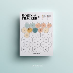 Monthly Mood Tracker Bumble Bees Mood Chart Instant - Etsy