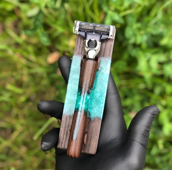 Handmade Wood Razor with epoxy resin | Etsy