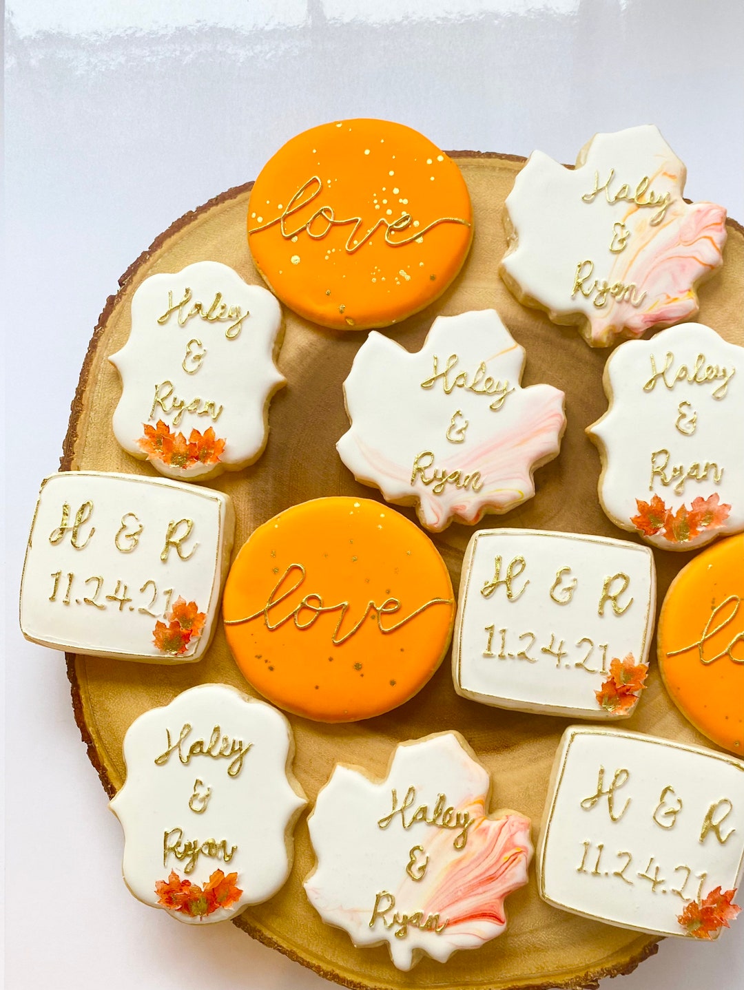 Fall Wedding Cookies | Wedding Cookies | Wedding Favors | Engagement ...
