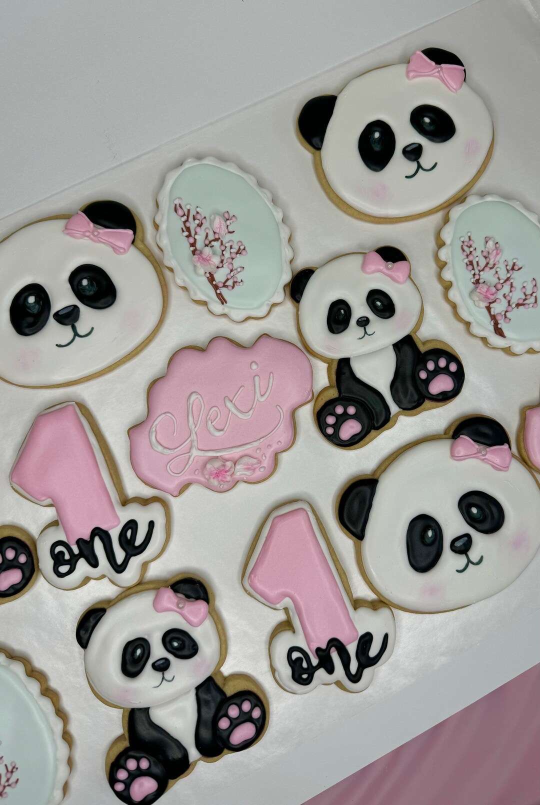 Baby Panda Girl Cookies | Birthday Cookies | Pink Birthday Cookies - Etsy