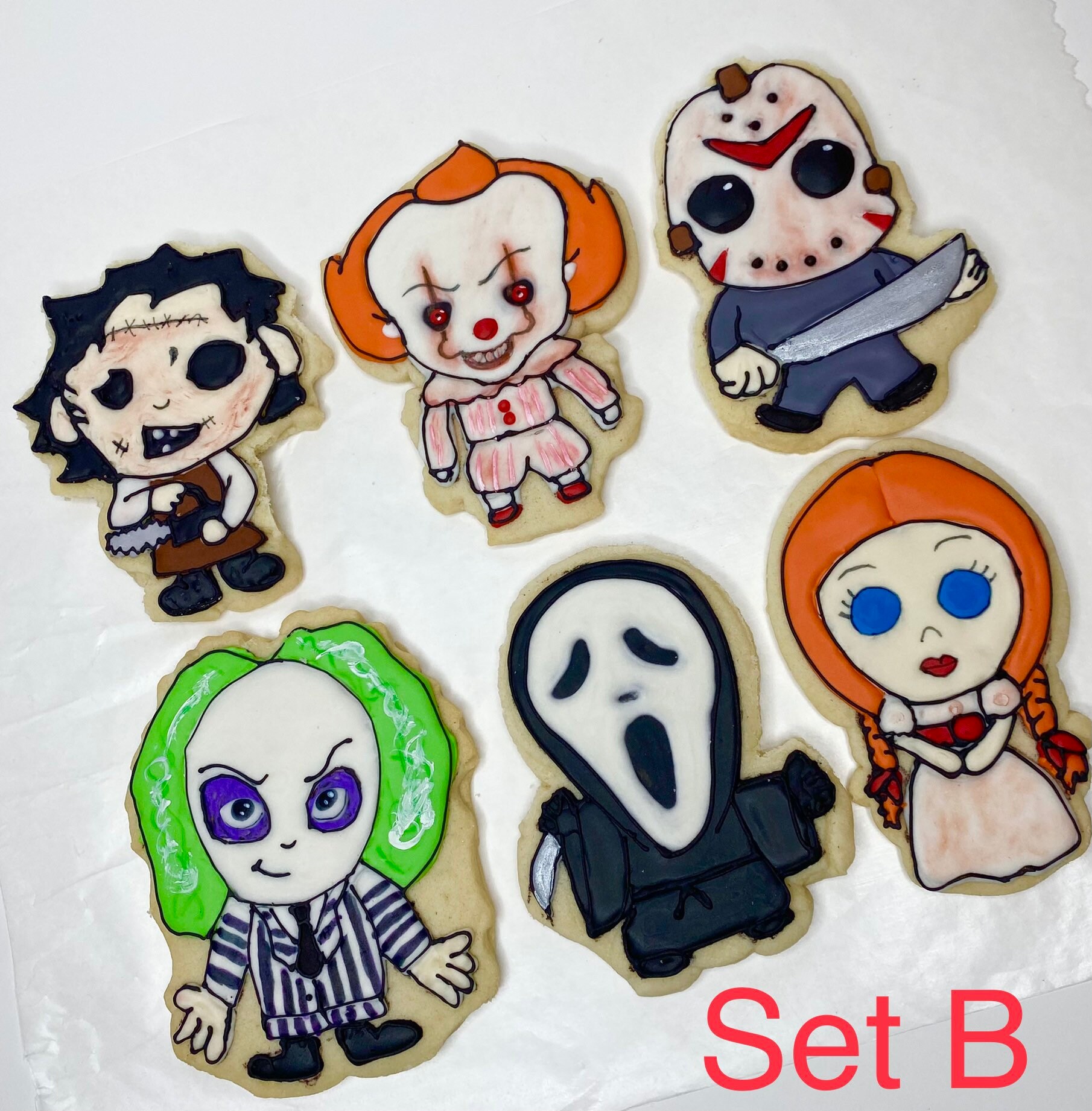 Horror Movie Character Cookies, Halloween Villain Sugar Cookies, Freddy ...