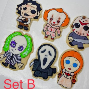 Horror Movie Character Cookies, Halloween Villain Sugar Cookies, Freddy ...